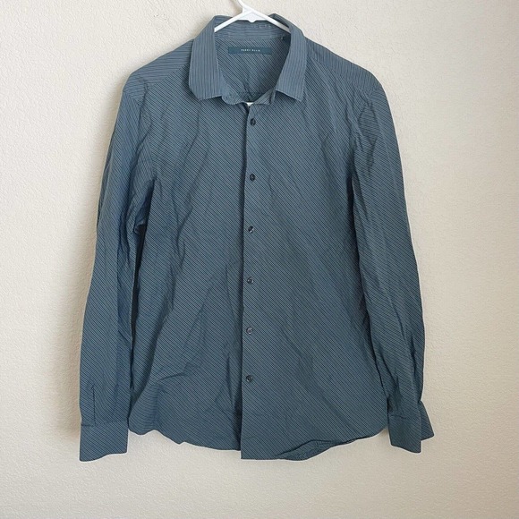 Perry Ellis | Shirts | Perry Ellis Shirt Mens Medium Blue Teal Striped ...
